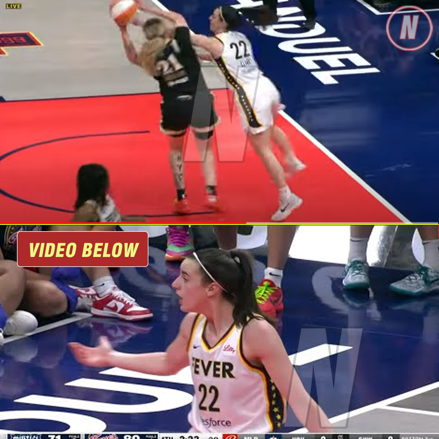 👀 Caitlin Clark Phantom Foul Called By Ref Away From Play Indiana
